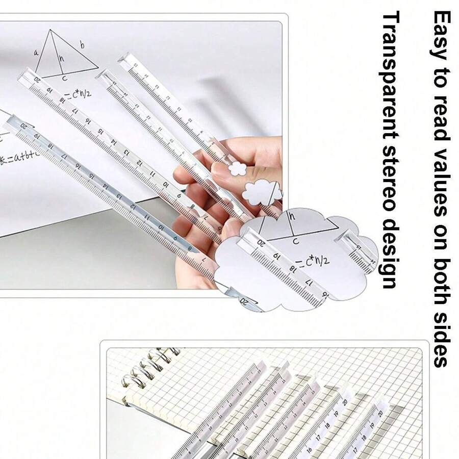 5 Pieces Of 15cm Rainbow Visible Rulers, Transparent Ins Acrylic Ruler ...