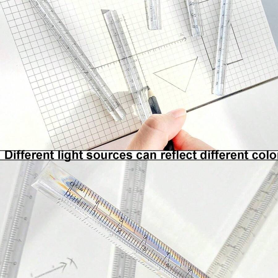 5 Pieces Of 15cm Rainbow Visible Rulers, Transparent Ins Acrylic Ruler ...
