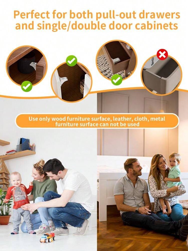 34pcs/Set Multifunctional Child Safety Lock For Cabinet Door & Drawer ...