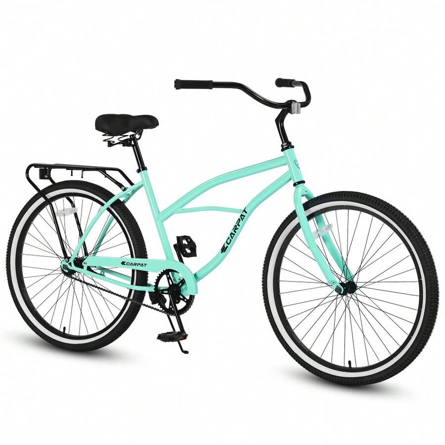26 Inch Beach Cruiser Bike For Men And Women, Steel Frame, Single Speed Drivetrain, Upright ...