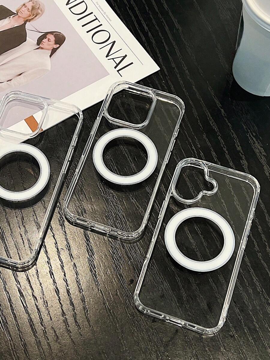 1pc Transparent Acrylic Magnetic Anti-Fall Wireless Charging Protective ...