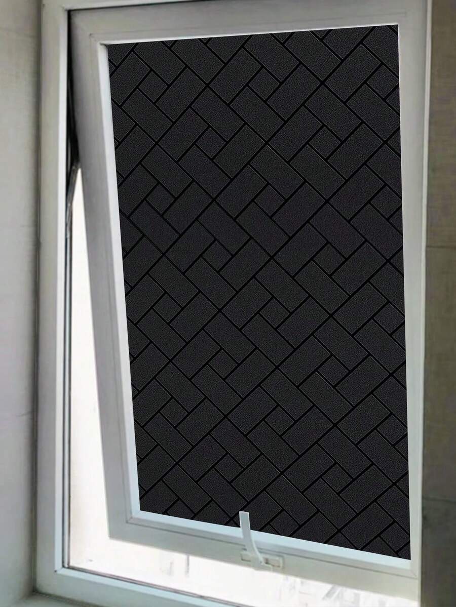 1 Roll Black Striped Window Privacy Film, Waterproof Self-Adhesive ...