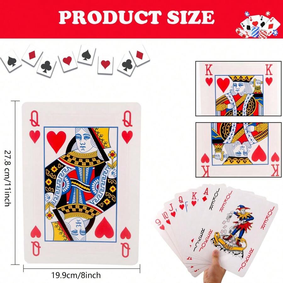 1 Deck Of Jumbo Playing Cards Giant Poker Cards Large Oversized Cards ...