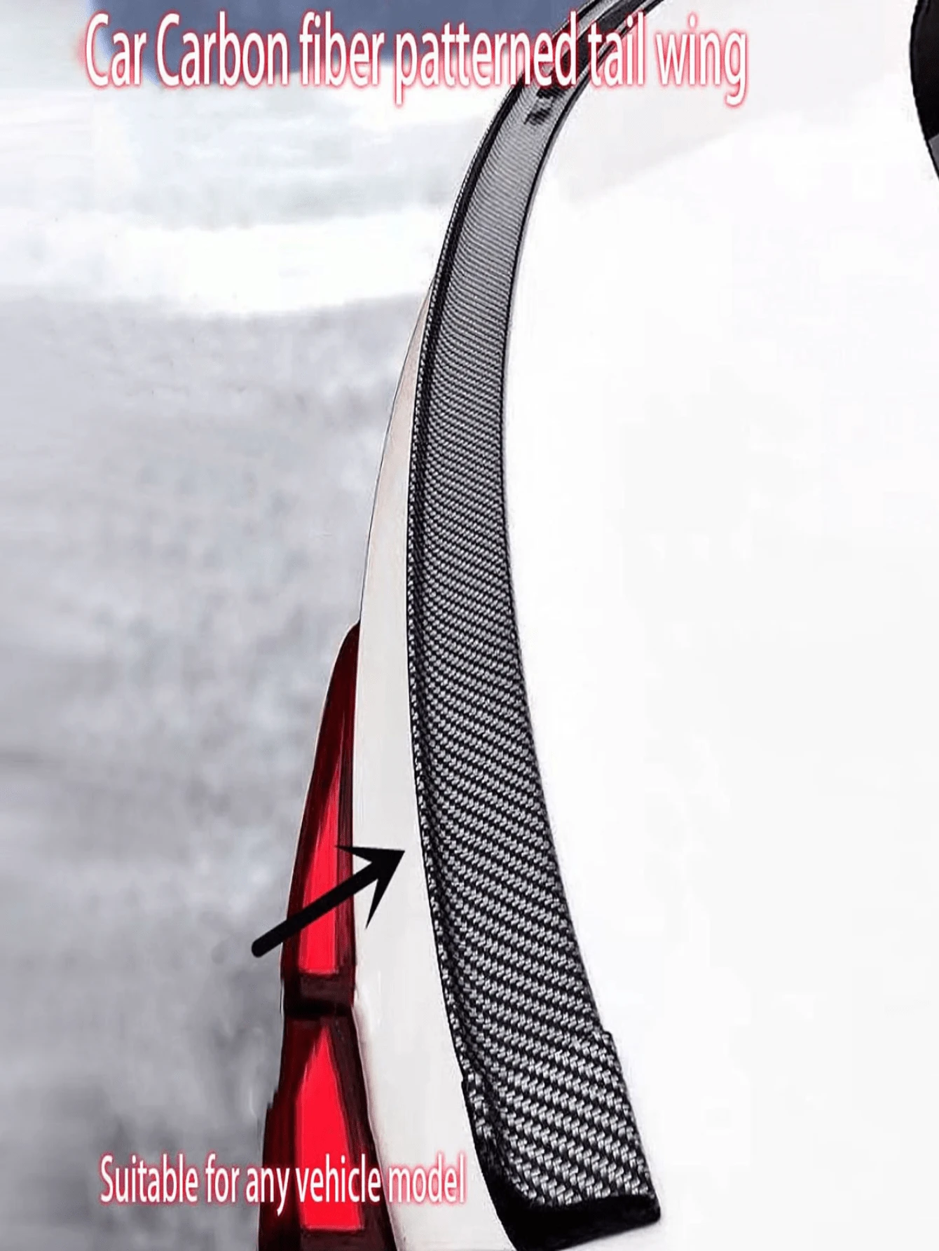 1.5m-3.5cm Carbon Fiber Texture Universal Car Spoiler Wing, DIY Car ...