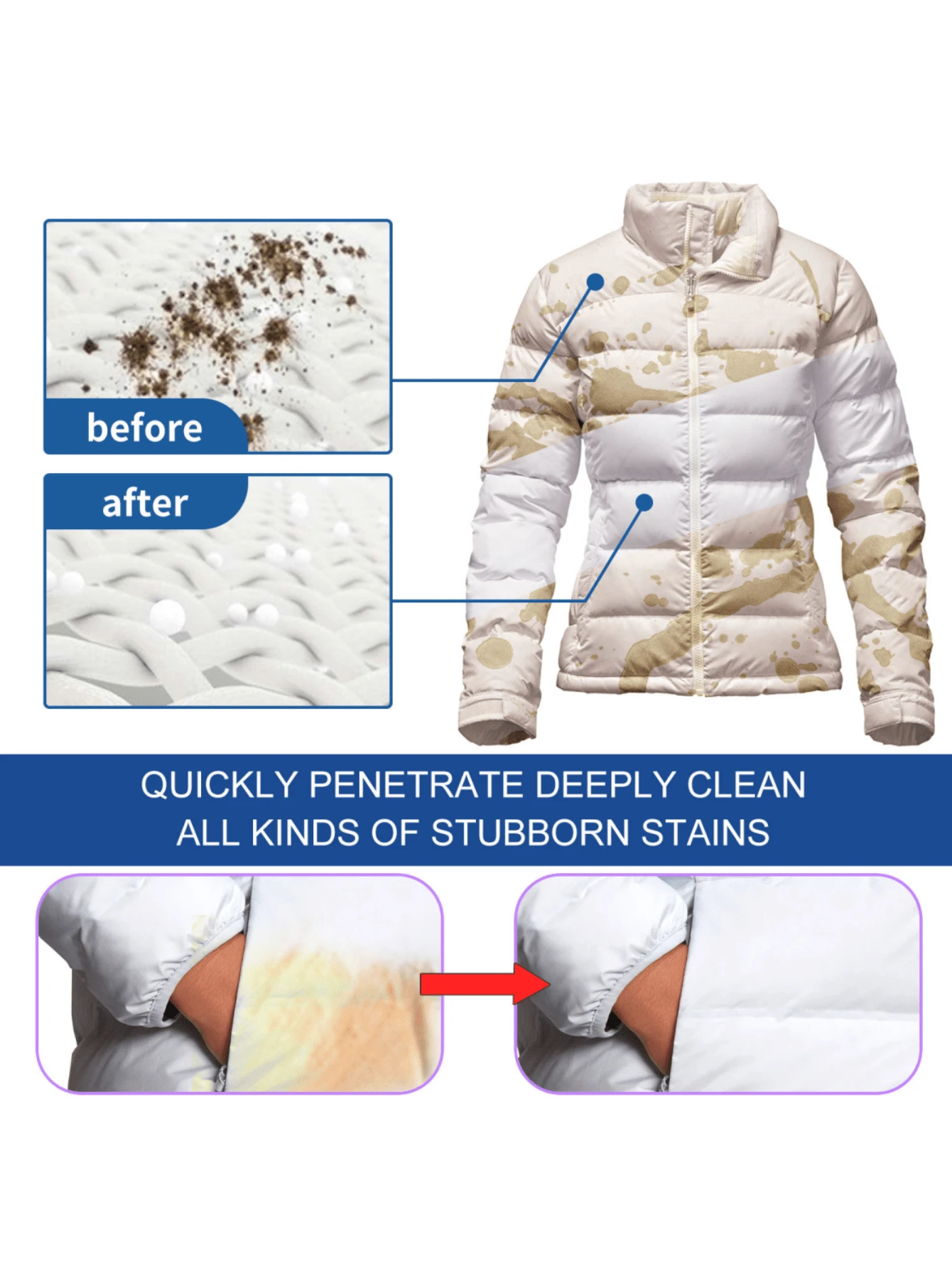1pc Dry Cleaning Detergent, Down Jacket, Little White Shoes, Dry ...