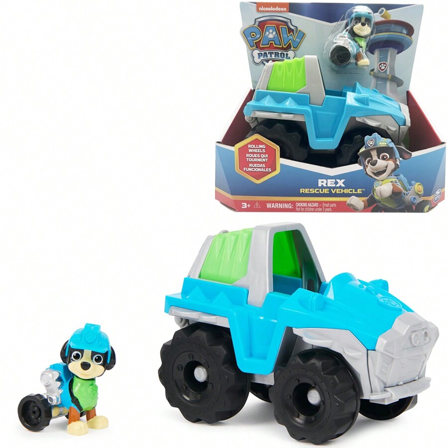Paw Patrol Rex's Dinosaur Rescue Vehicle With Collectible Action Figure ...