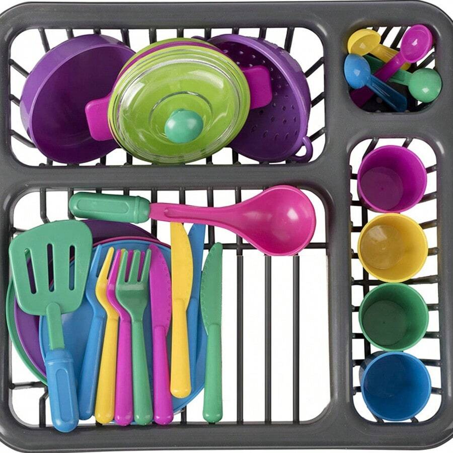 26pcs Children's Play Kitchen Utensils Set, Including Plates Knives ...