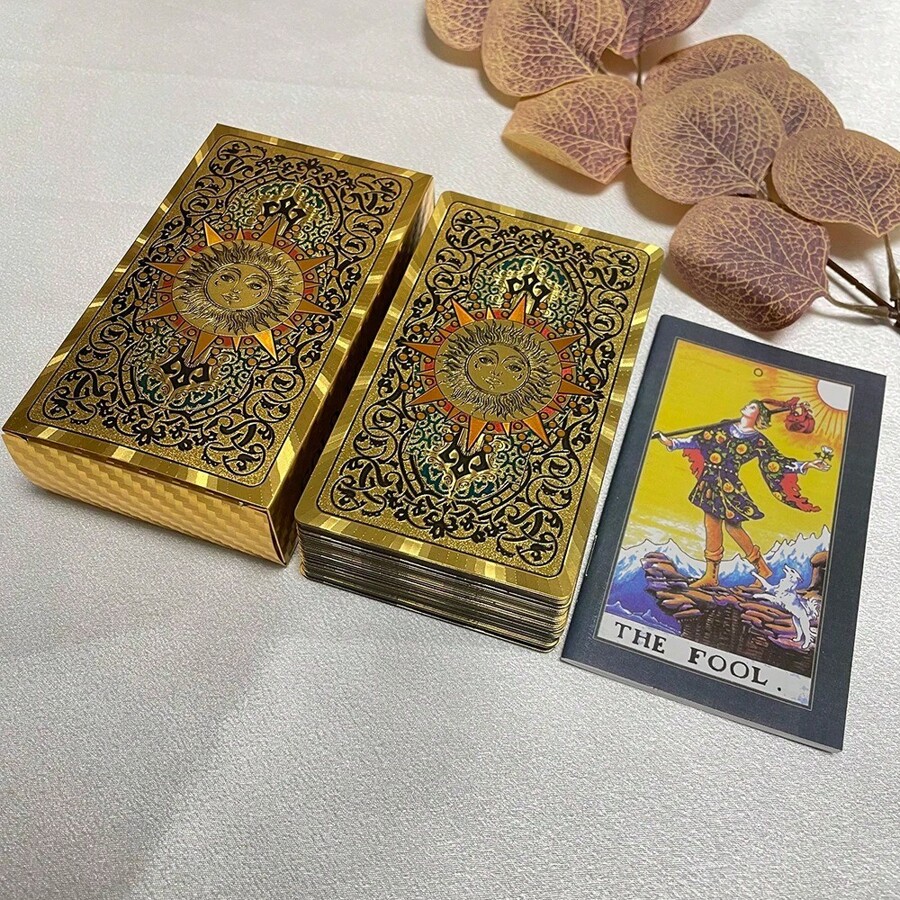 Classic Tarot Deck Guide - 78 Gold Tarot Cards For Beginners Tarot Deck ...