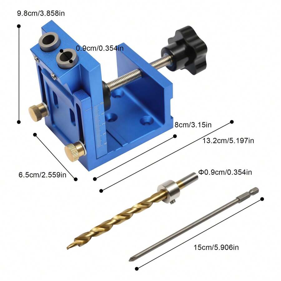 EurHomePlus Pocket Hole Screw Fixture Set, Pocket Hole Drill Guide ...