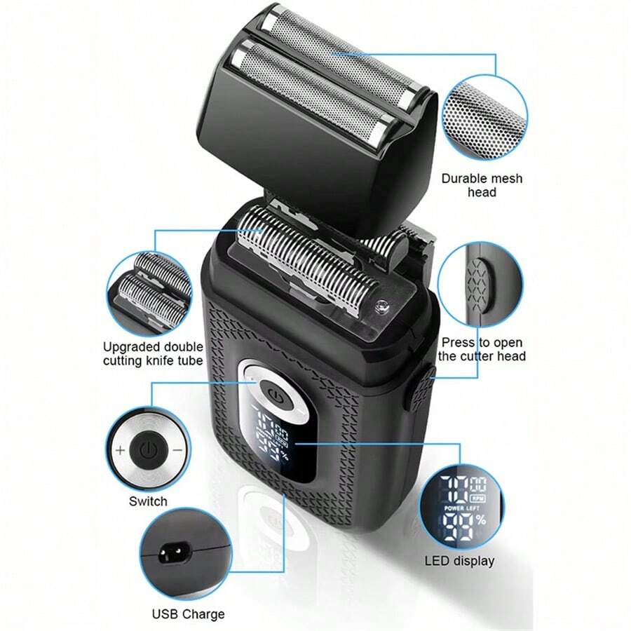 Rechargeable USB Foil Blade Men Waterproof Electric Shavers Razors Hair ...