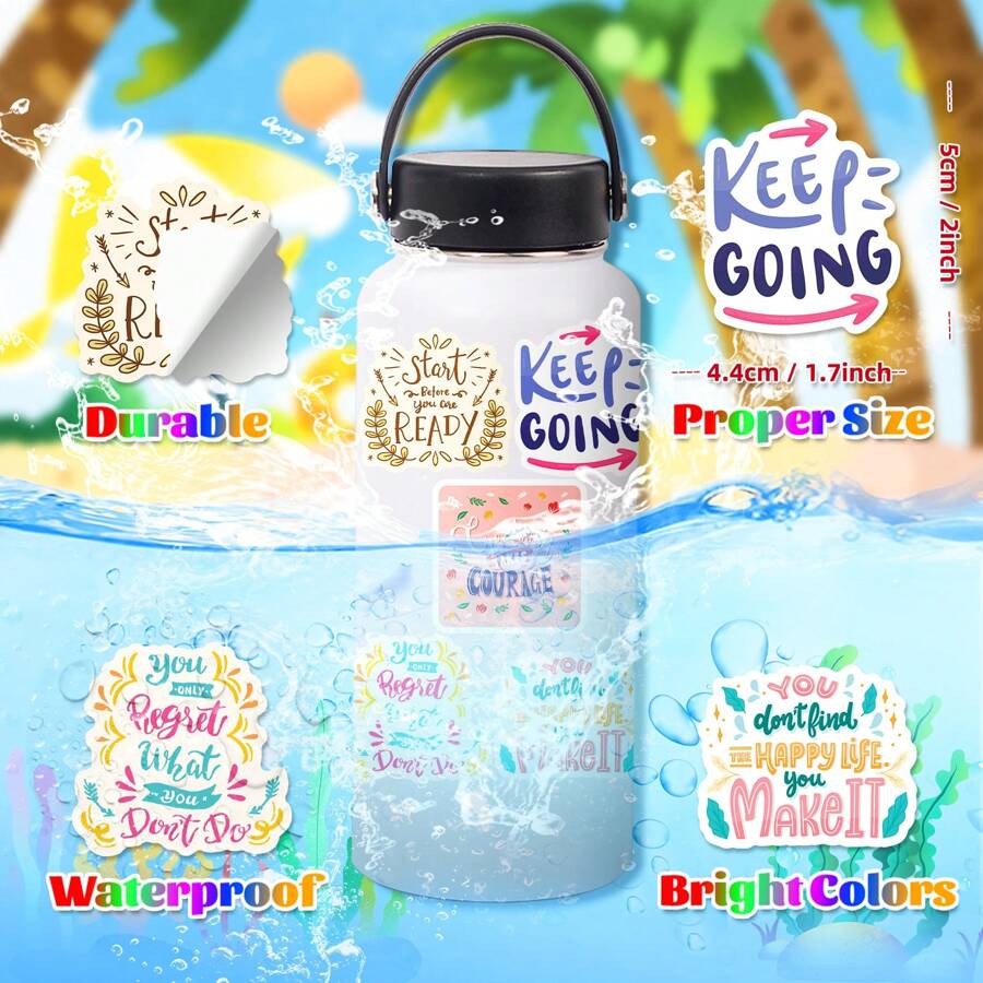 50pcs Inspirational Quote Stickers Vision Board Supplies, Positive ...