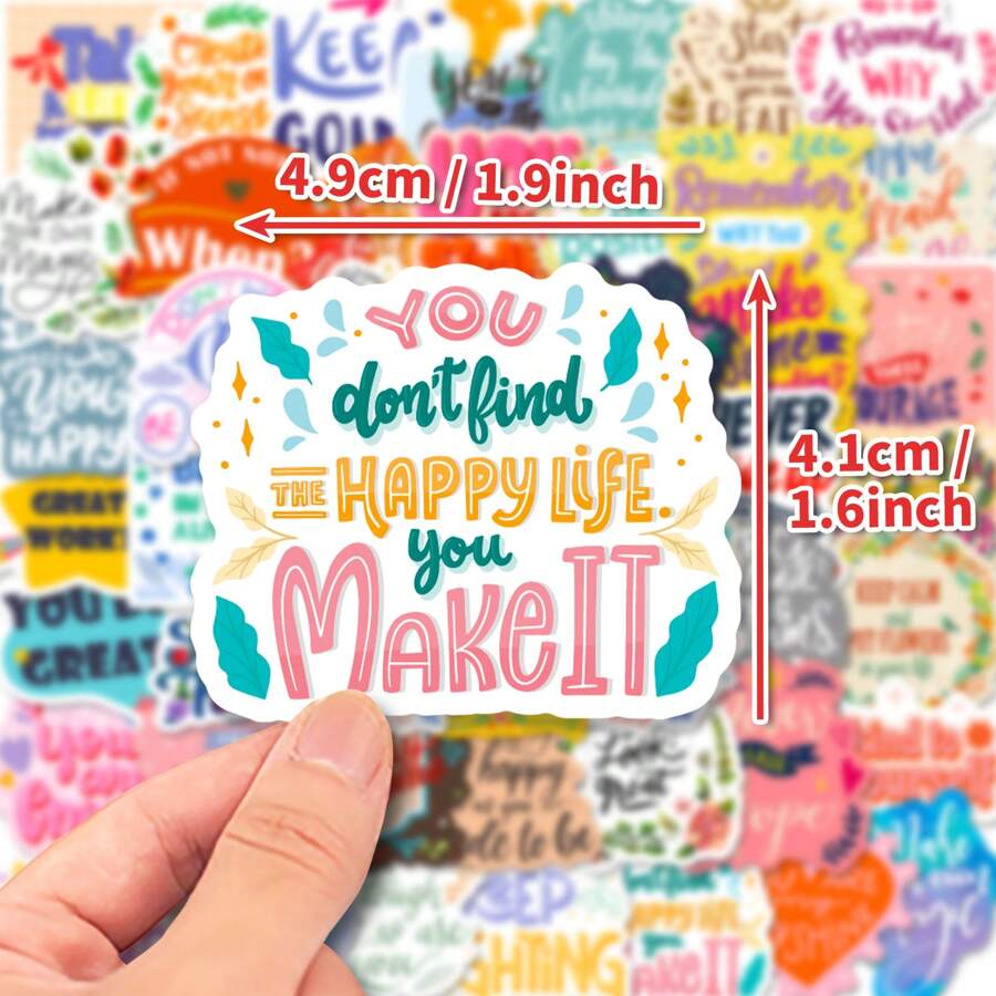 50pcs Inspirational Quote Stickers Vision Board Supplies, Positive ...