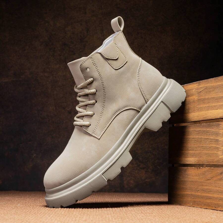 Botines de PU de moda para hombres, botines casuales retro, botines de ...