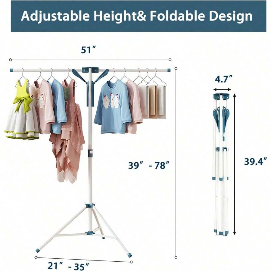 Tripod Clothes Drying Rack Folding Indoor, Portable Drying Rack ...