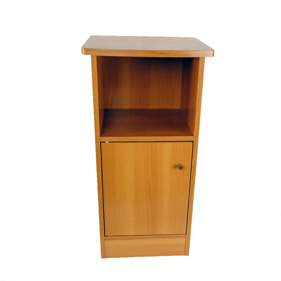 Chairside Table With One Door Storage Cabinet And Large Cubby Shelf ...