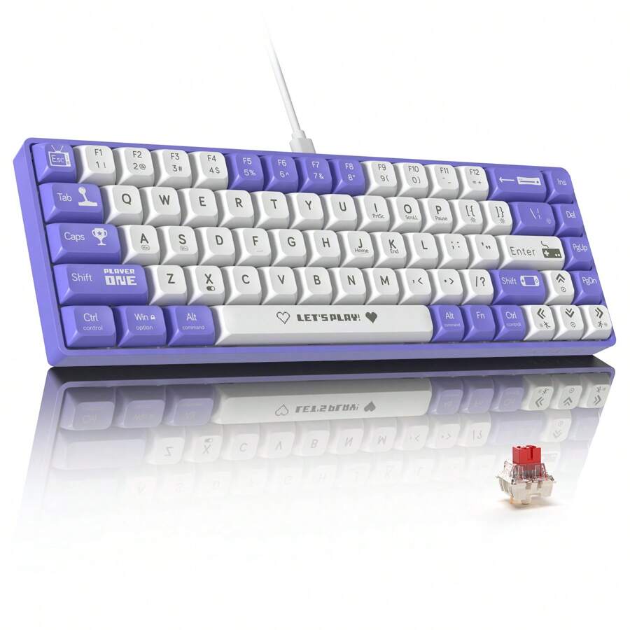 AJAZZ AK680 65% Wired Hotswap Mechanical Keyboard,68-Key Portable Full ...