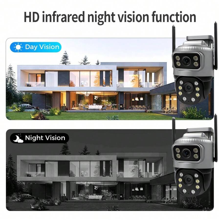 V380 Pro 4K WLAN Kamera, Dual Linse Dual Bildschirm Bewegungserkennung, Outdoor PTZ ...