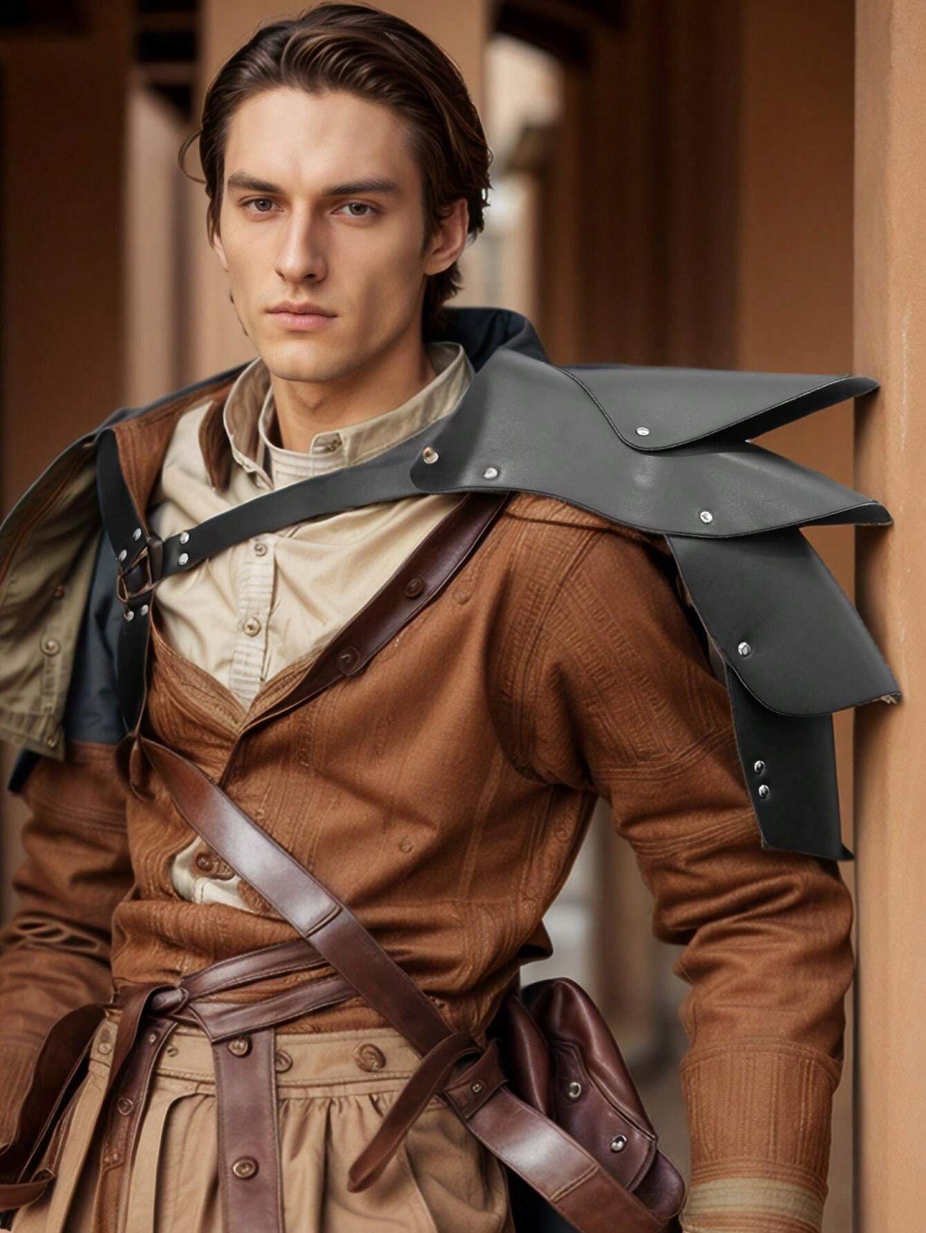 Medieval Gladiator Leather Shoulder Armor Warrior Pauldron Adjustable ...