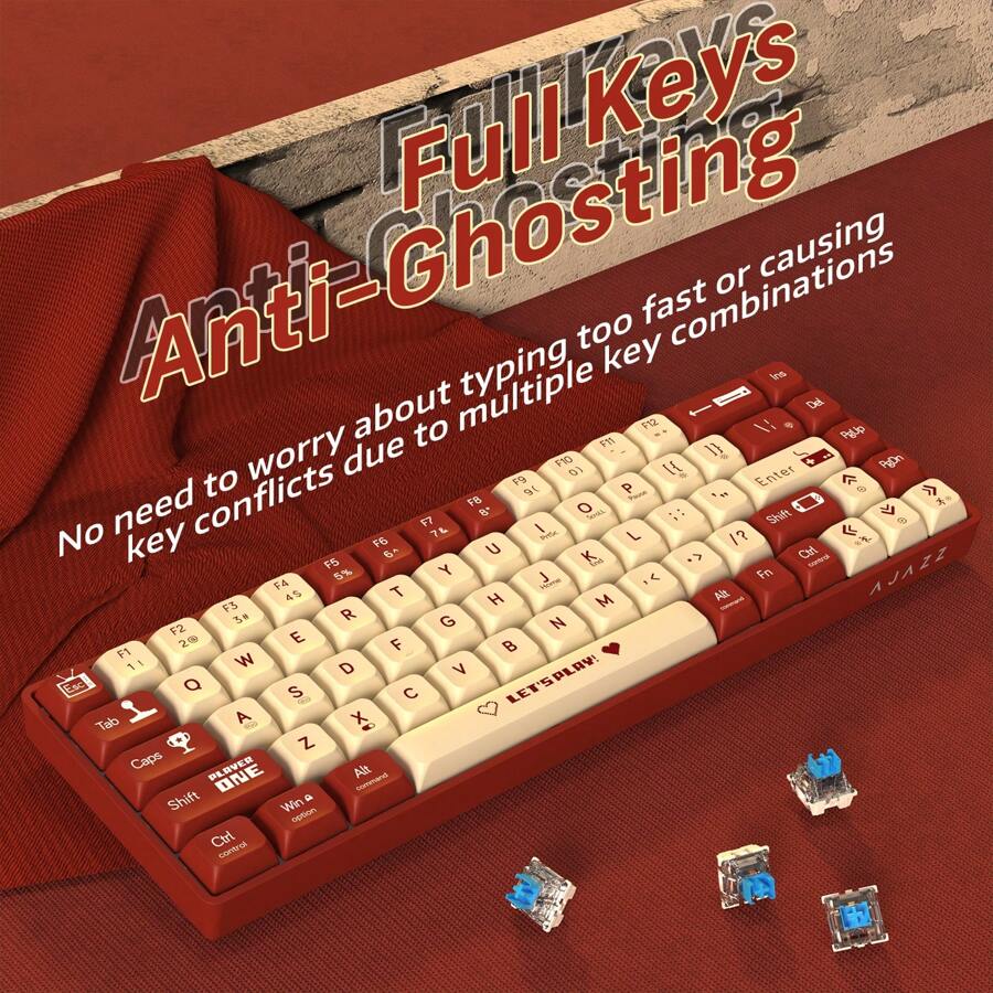 AJAZZ AK680 65% Wired Hotswap Mechanical Keyboard,68-Key Portable Full ...