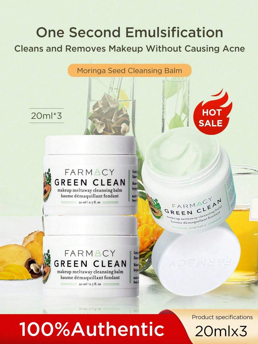 Farmacy Bálsamo limpiador de moringa, desmaquillante suave para piel ...