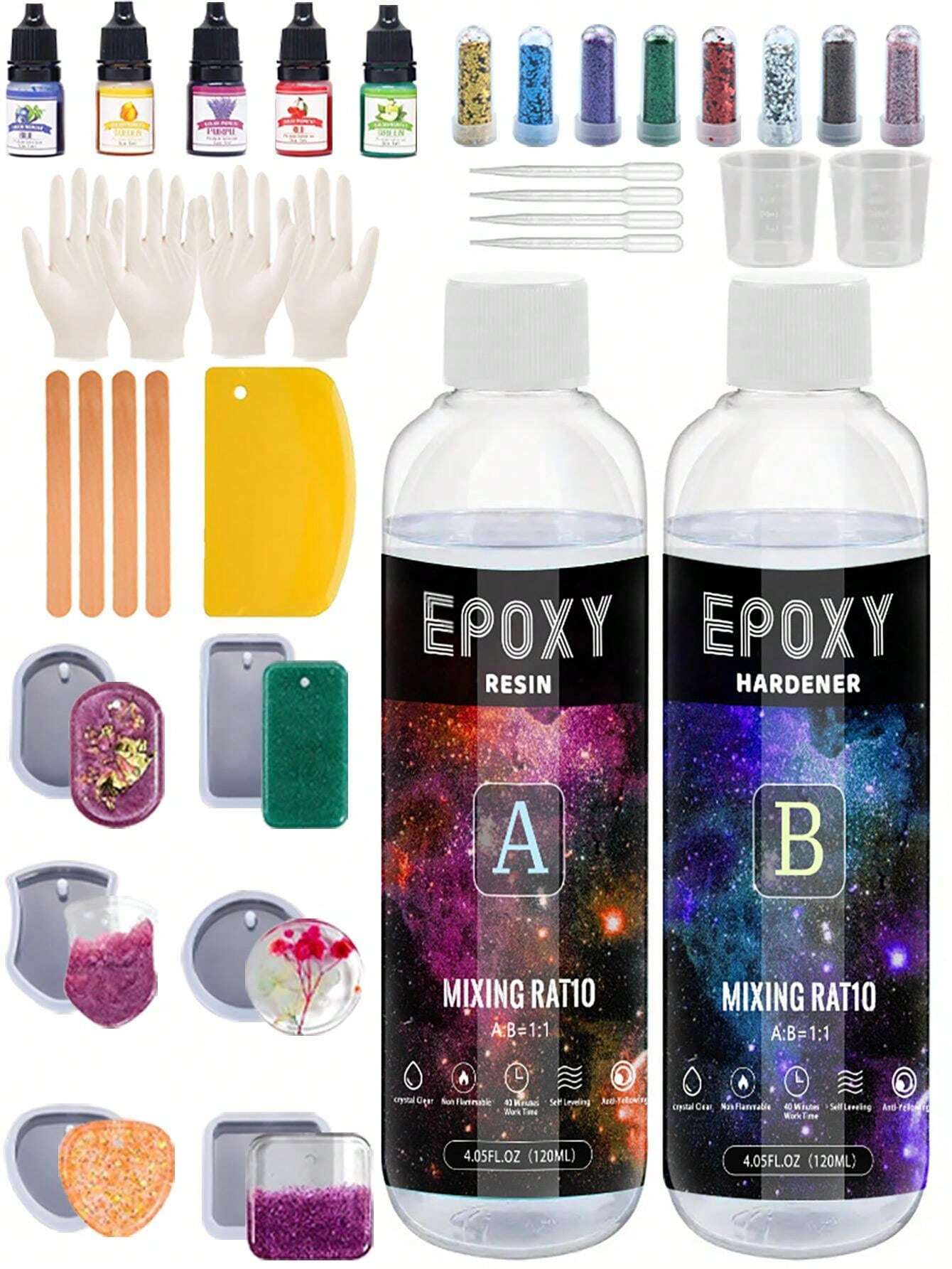 Résine époxy, kit de résine 32 oz, résine époxy transparente ...