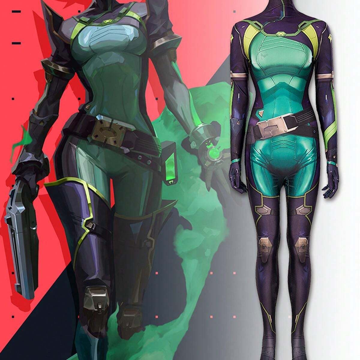 Women's Spandex Catsuit Digital Print Snake Role Play Costume For Stage ...