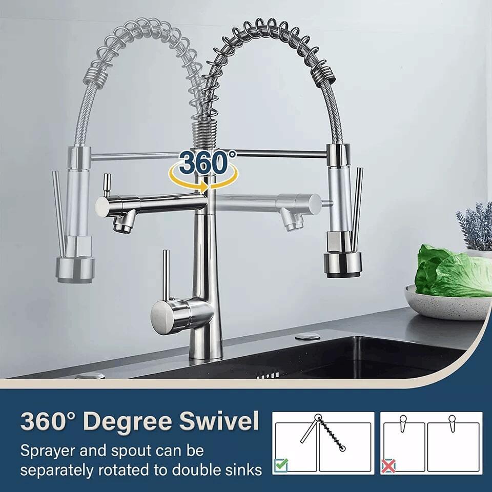 Stainless Steel Kitchen Faucet Pull Out Shower Single Lever Faucet Sink ...