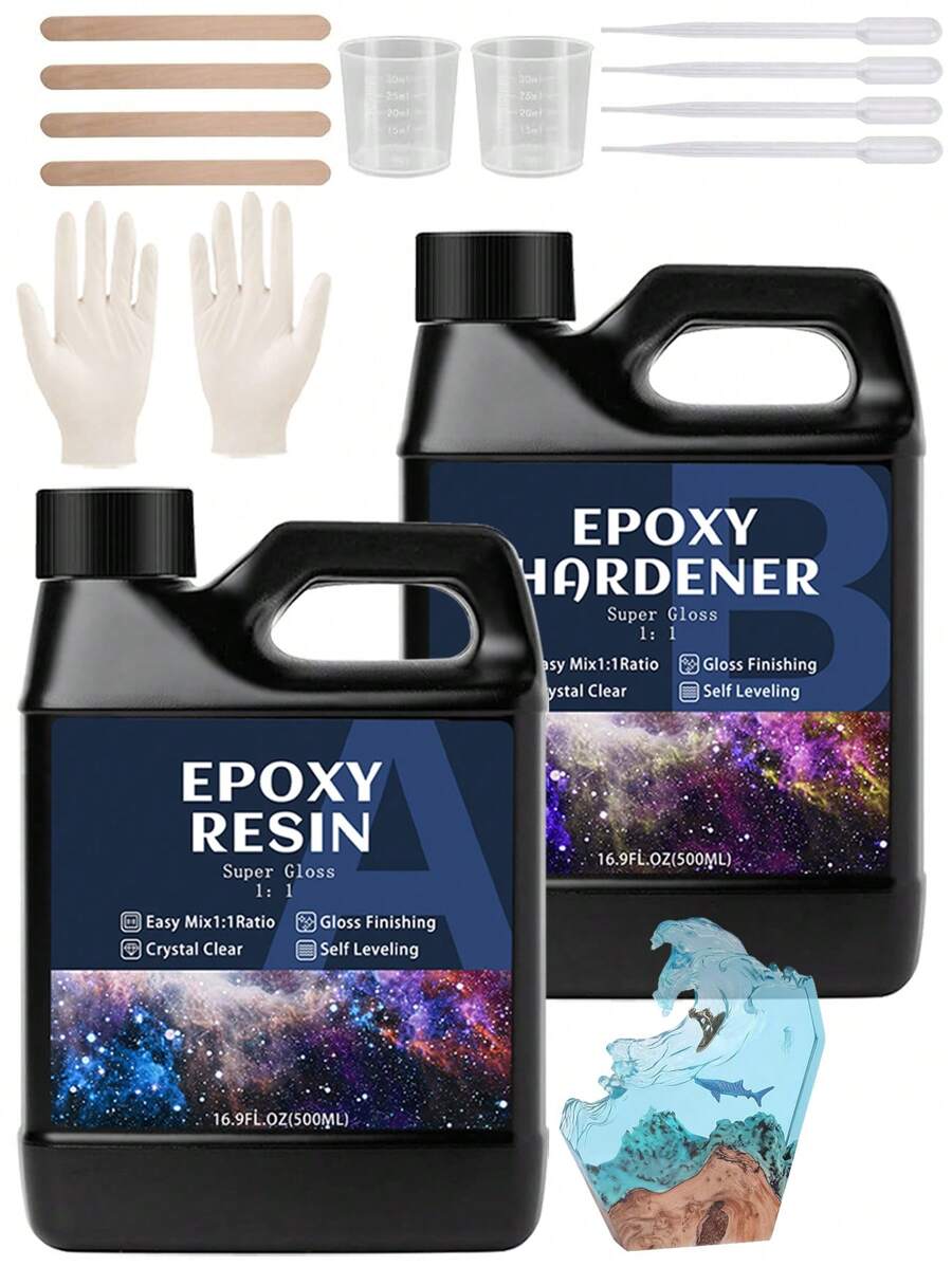 Epoxy Resin, 32OZ Resin Kit, Epoxy Resin Crystal Clear-Not Yellowing ...