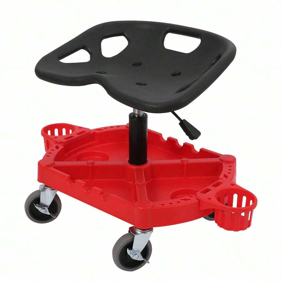 Rolling Shop Stool, 360 Degree Swivel Wheels, Adjustable Height Shop ...