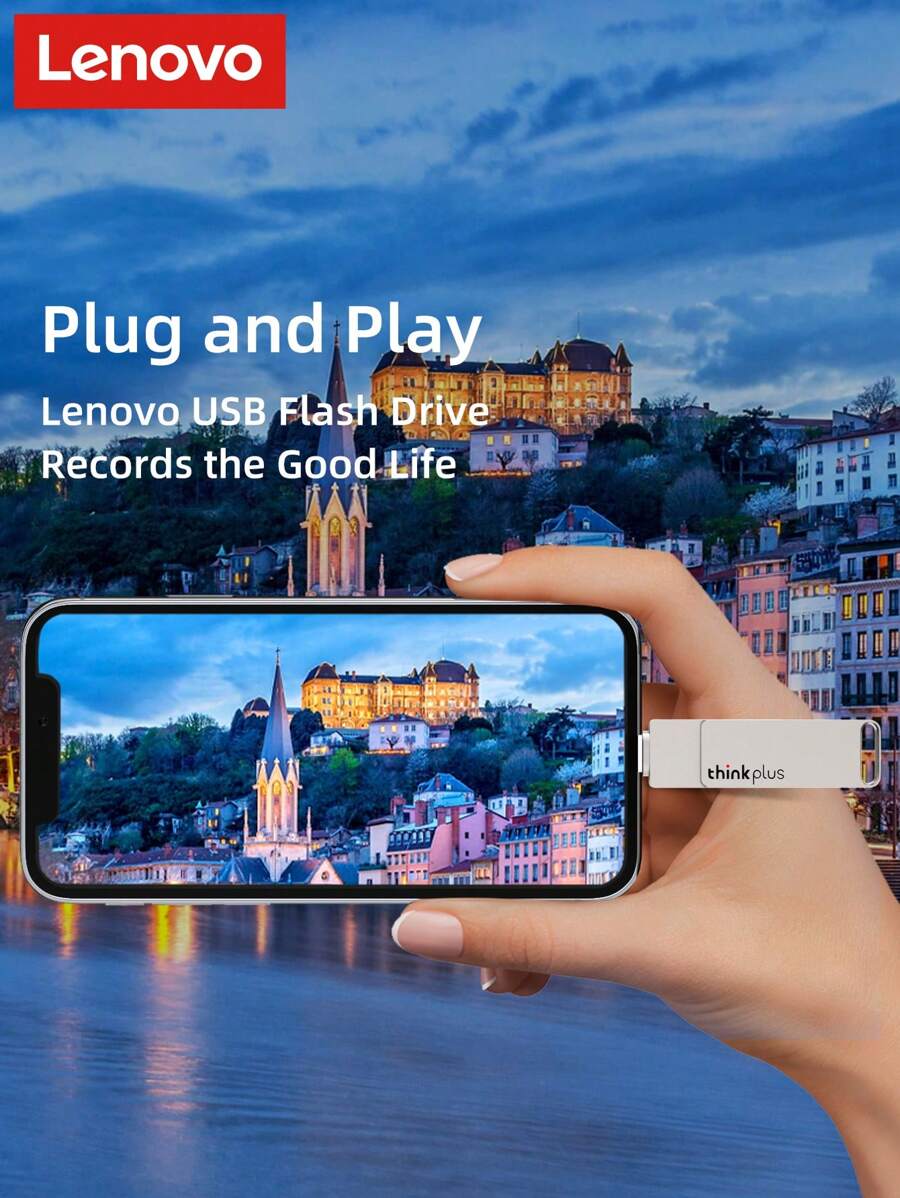 Lenov 32GB Type C Flash Drive 2 In 1 OTG USB 3.2 + USB C Memory Stick ...