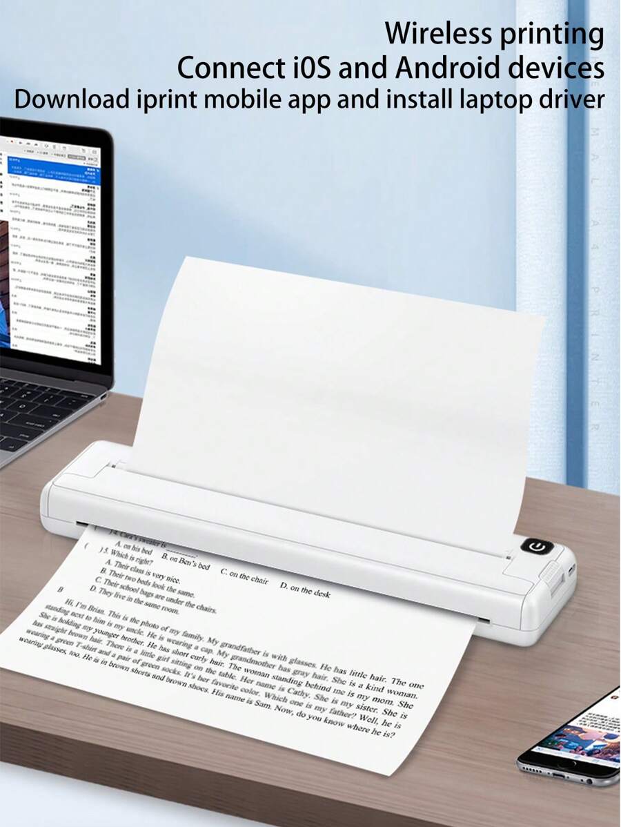 A4 Inkless Mobile Printer, A4 Thermal Printer, Portable Printer ...