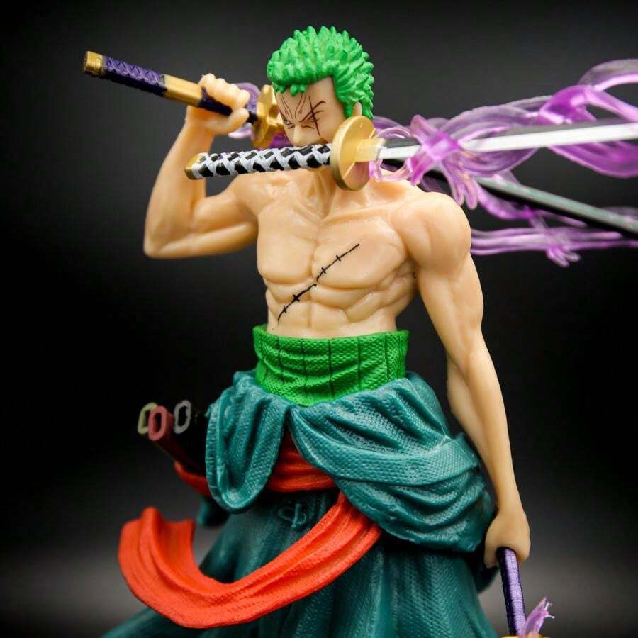 Figurki anime postaci z One Piece: 1) Zoro Santoryu poza siedząca 2 ...