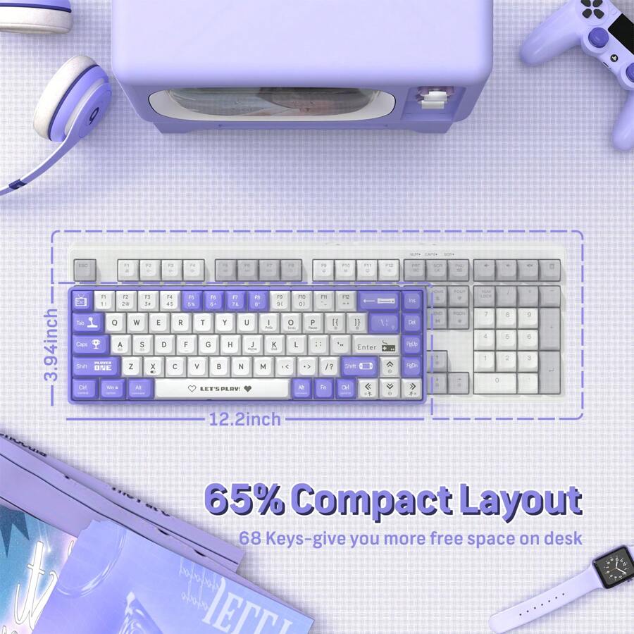 AJAZZ AK680 65% Wired Hotswap Mechanical Keyboard,68-Key Portable Full ...