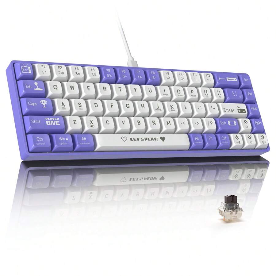 AJAZZ AK680 65% Wired Hotswap Mechanical Keyboard,68-Key Portable Full ...
