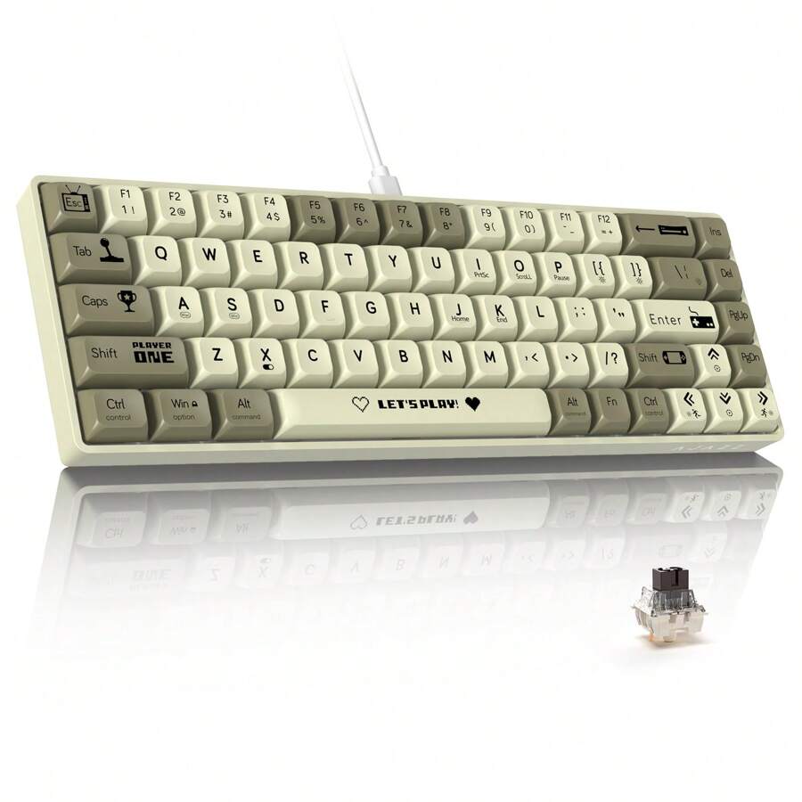 AJAZZ AK680 65% Wired Hotswap Mechanical Keyboard,68-Key Portable Full ...