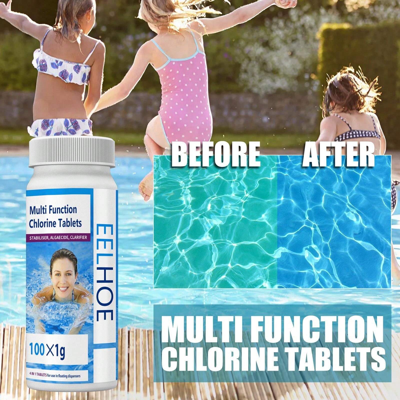 Swimming Pool Effervescent Chlorine Tablets Water Quality Cleaning ...