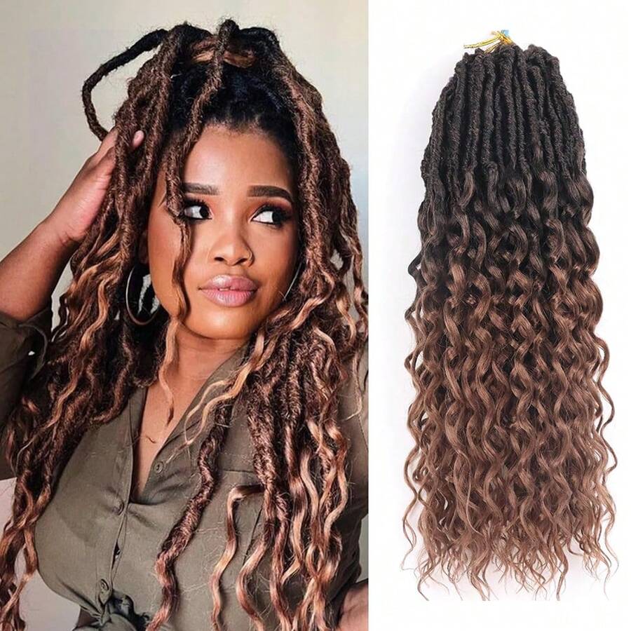 1-6 paquetes de cabello crochet de rastas falsas profundas de 14/24 ...