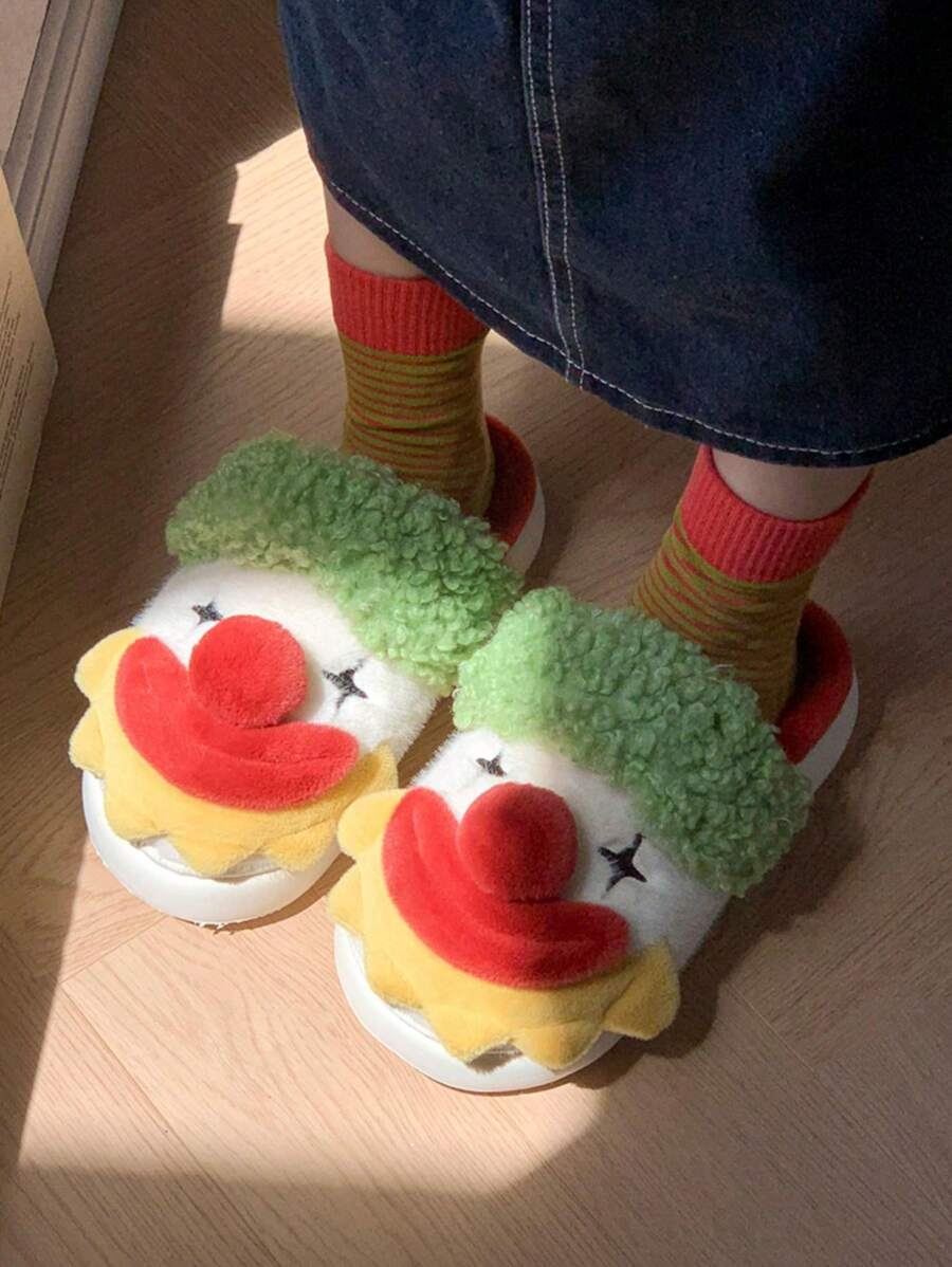 Halloween Funny Clown Indoor Warm Slippers | SHEIN USA