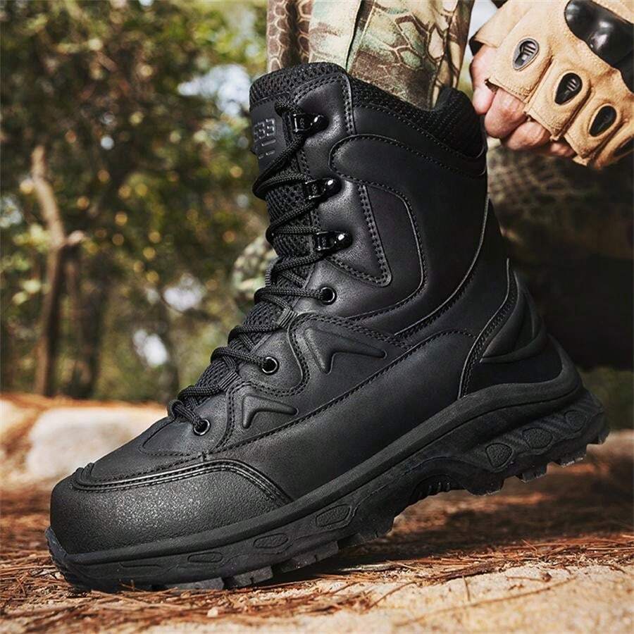 Botas militares y tácticas para hombres, botas altas negras tipo ...