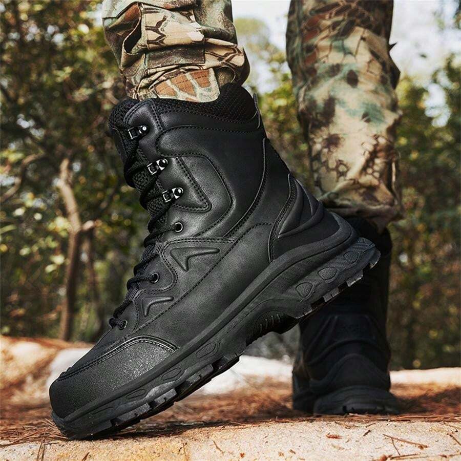 Botas militares y tácticas para hombres, botas altas negras tipo ...