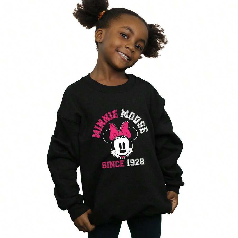 Disney Girls Mickey Mouse Since 1928 Sweatshirt (Black) | SHEIN USA