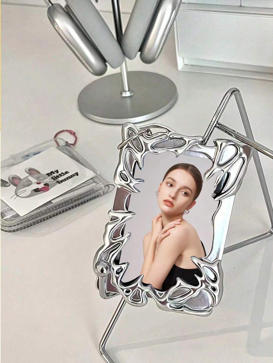 Silver Metallic Style Shaped Photo Card Holder Kpop[Office And School ...