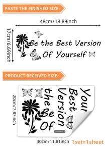 1pc 8.6*2.7inch PVC Mirror Sticker, You Look Good Print Wall Sticker ...