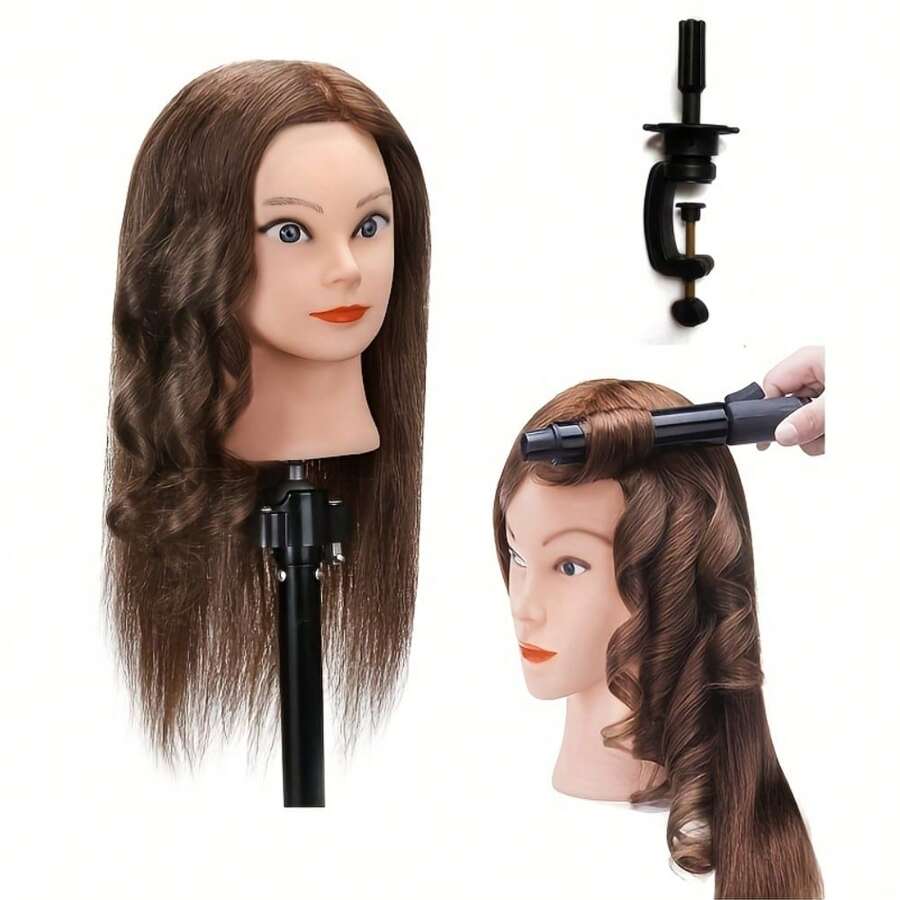 Human Hair Model Head, Practice Training Head For Hair Stylist And ...