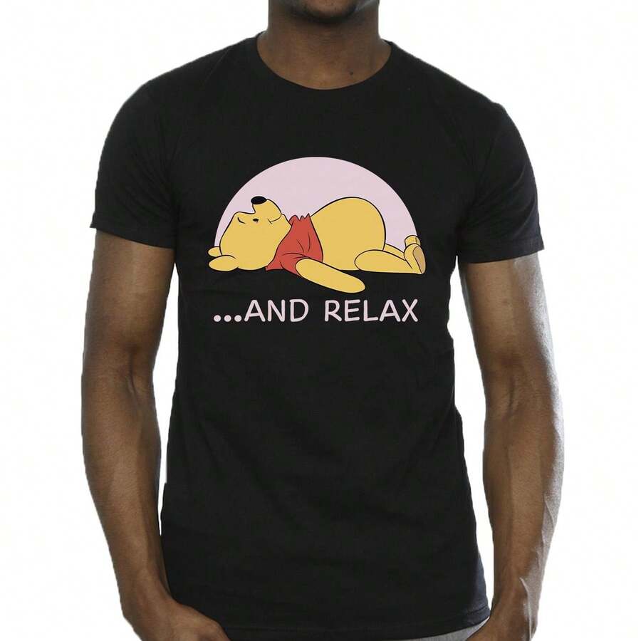 Disney Mens Winnie The Pooh Relax T-Shirt (Black) | SHEIN USA