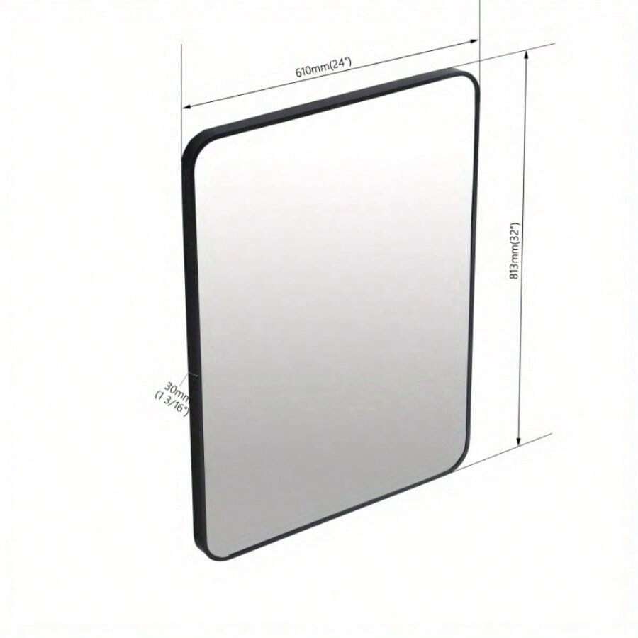 24 X 32 Inch Bathroom Mirror Black Aluminum Frame | SHEIN ITALIA