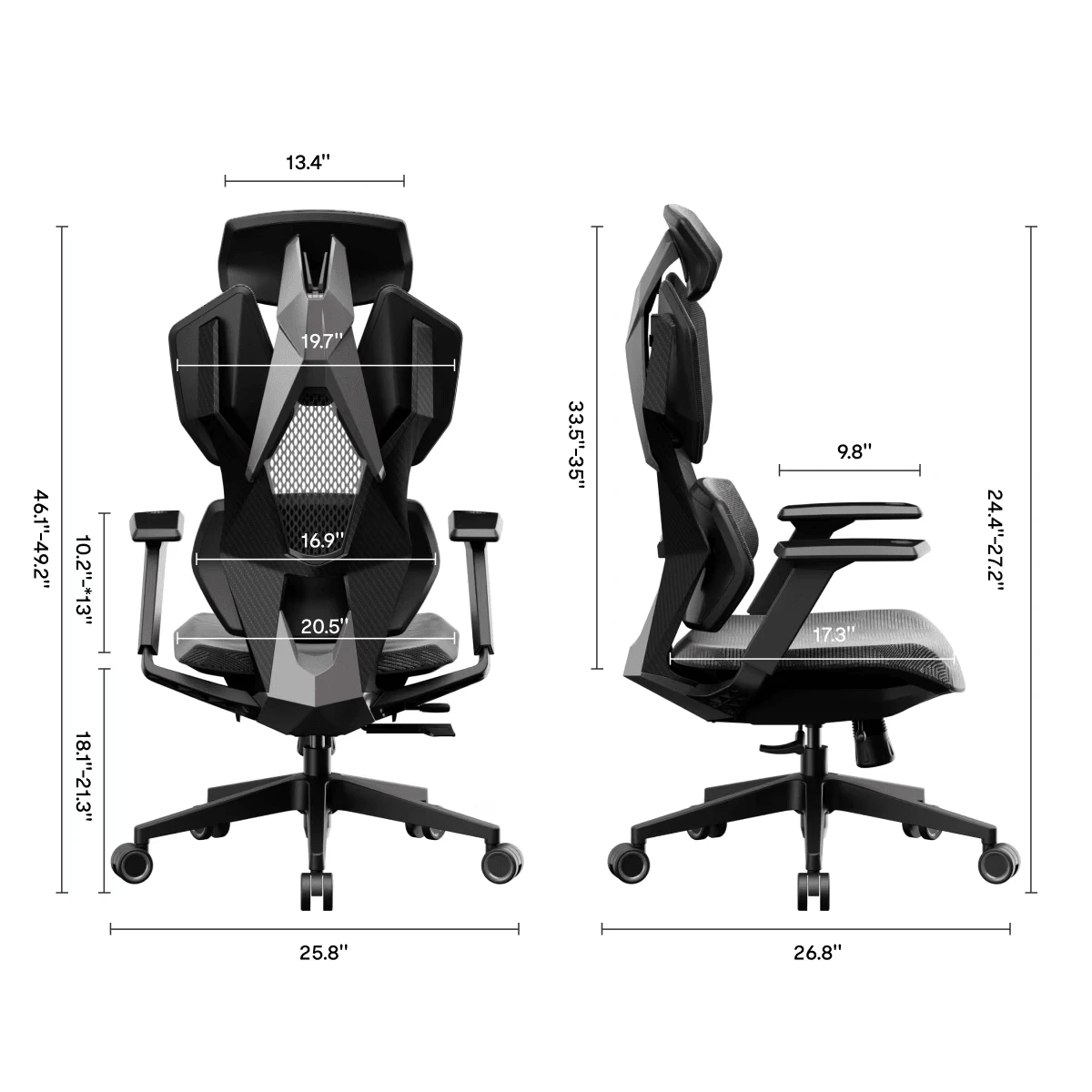 Morphling Ergonomic Gaming Chair Reclining Gamer Chair With Adjustable ...