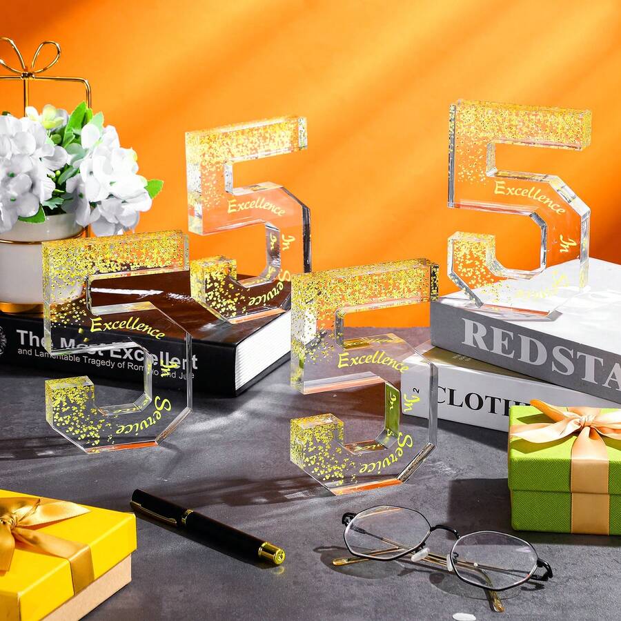 4 Pcs 5 Years Of Service Award 5 Year Employee Service Award ...