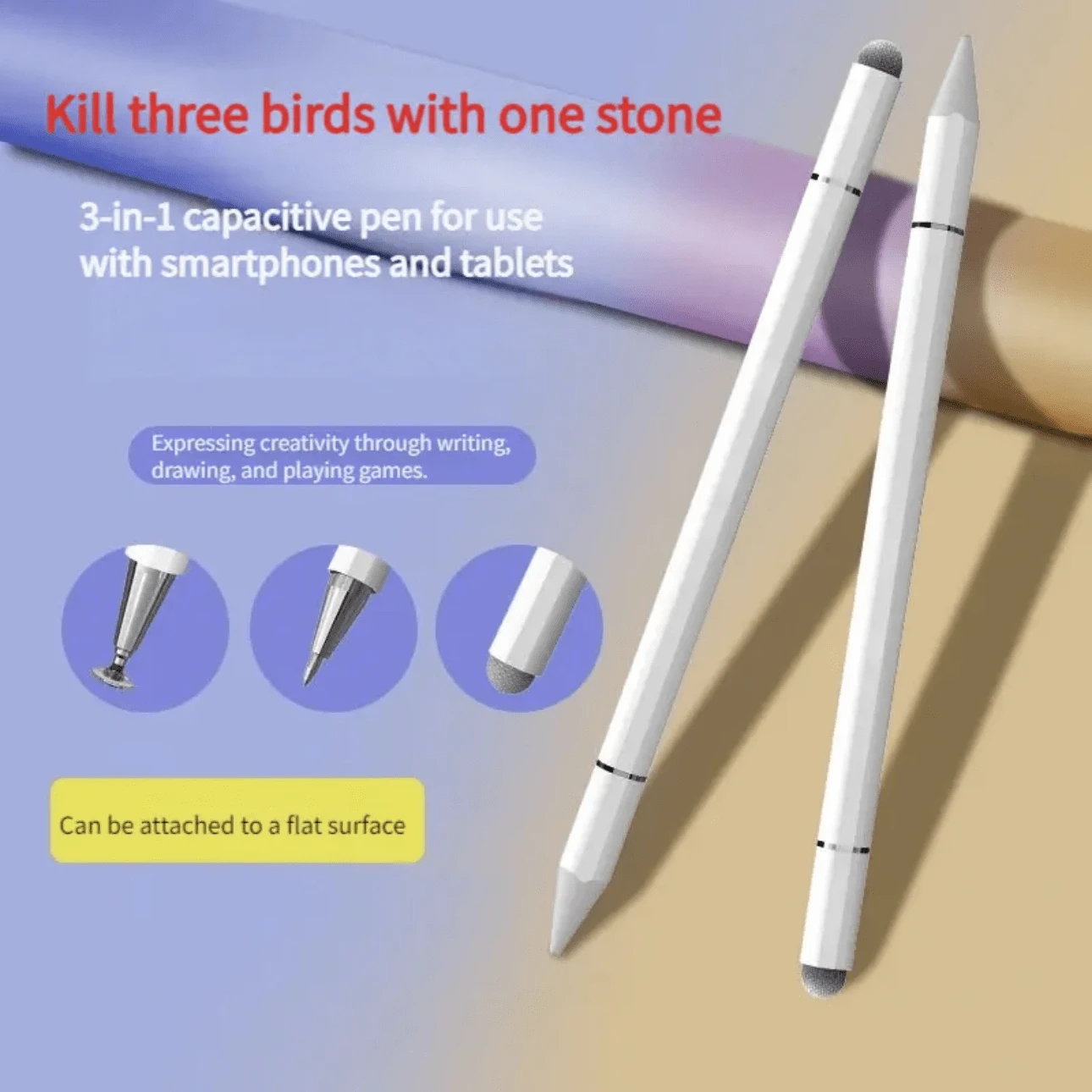 3 EM 1 Caneta Touch Screen Ponta Fina Desenho IPad IPhone Android Alta Precisão Universal Design ...