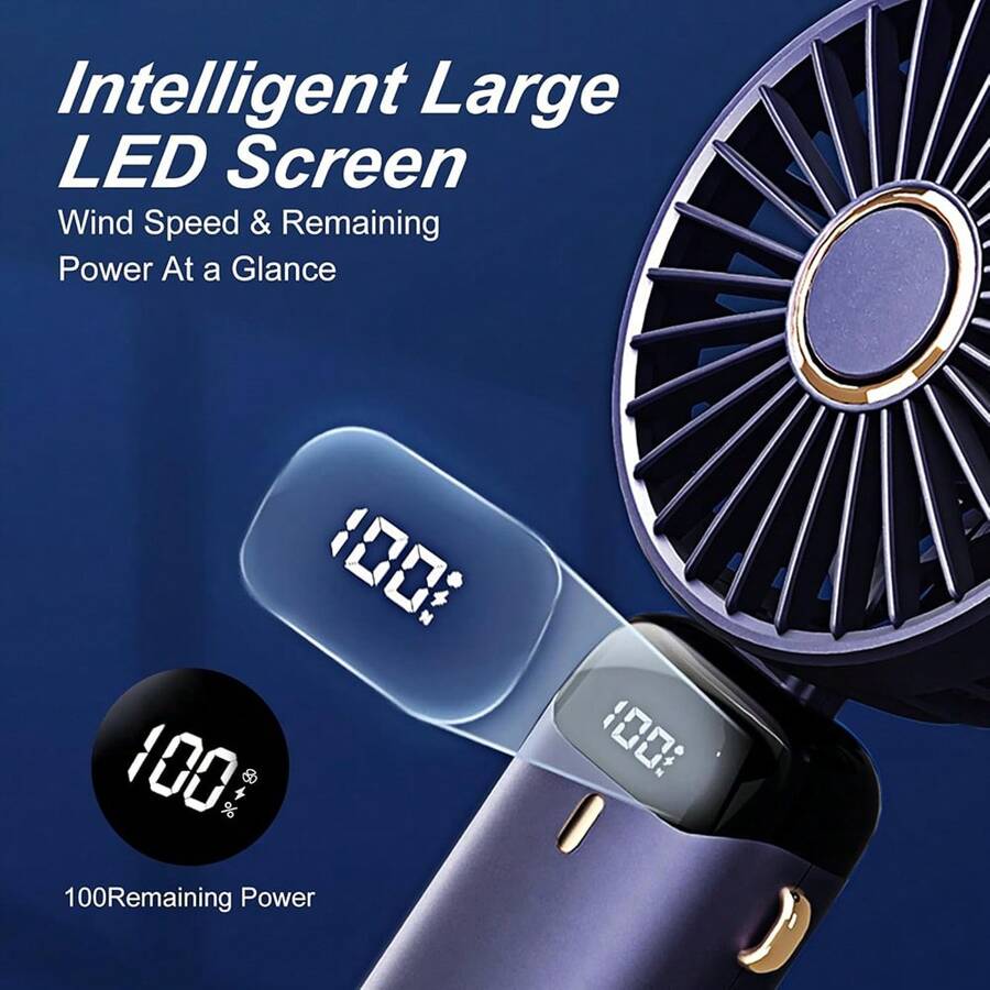 USB Handheld Mini Fan Foldable Portable Neck Hanging Fans 5 Speed USB ...